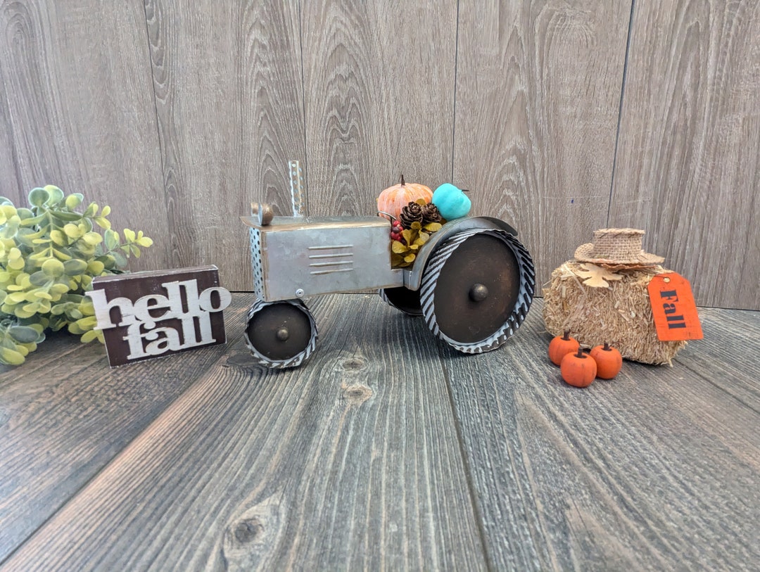 Metal Tractor | Fall Tiered Tray Items | Hello Autumn Harvest Decor ...