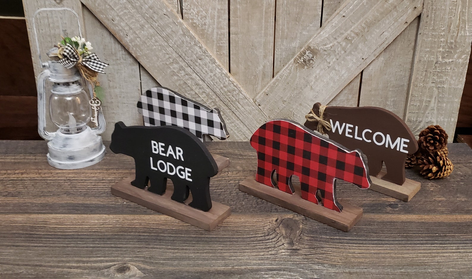 Bear Shelf Sitter Wood Lodge Decor Rustic Farmhouse Home Gift - Etsy
