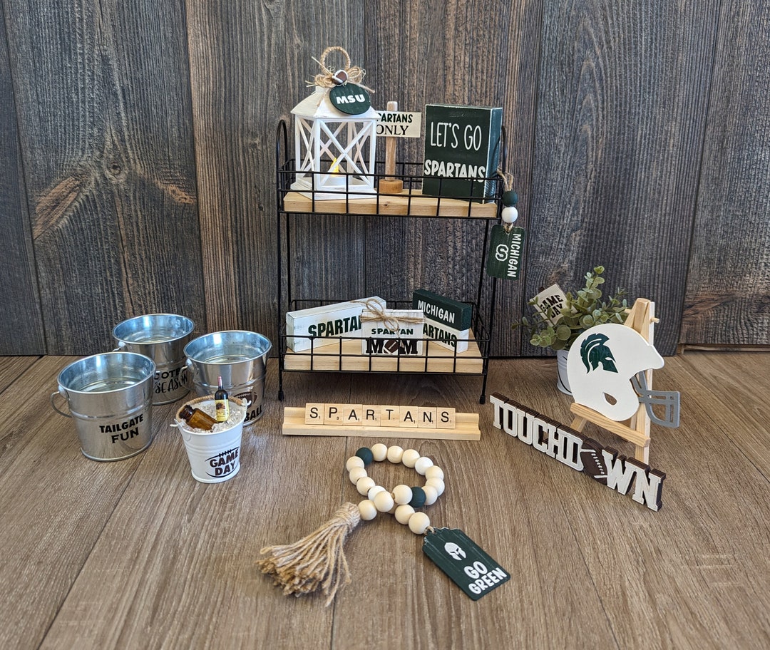 Michigan State Tiered Tray Items | Michigan State University Decor ...