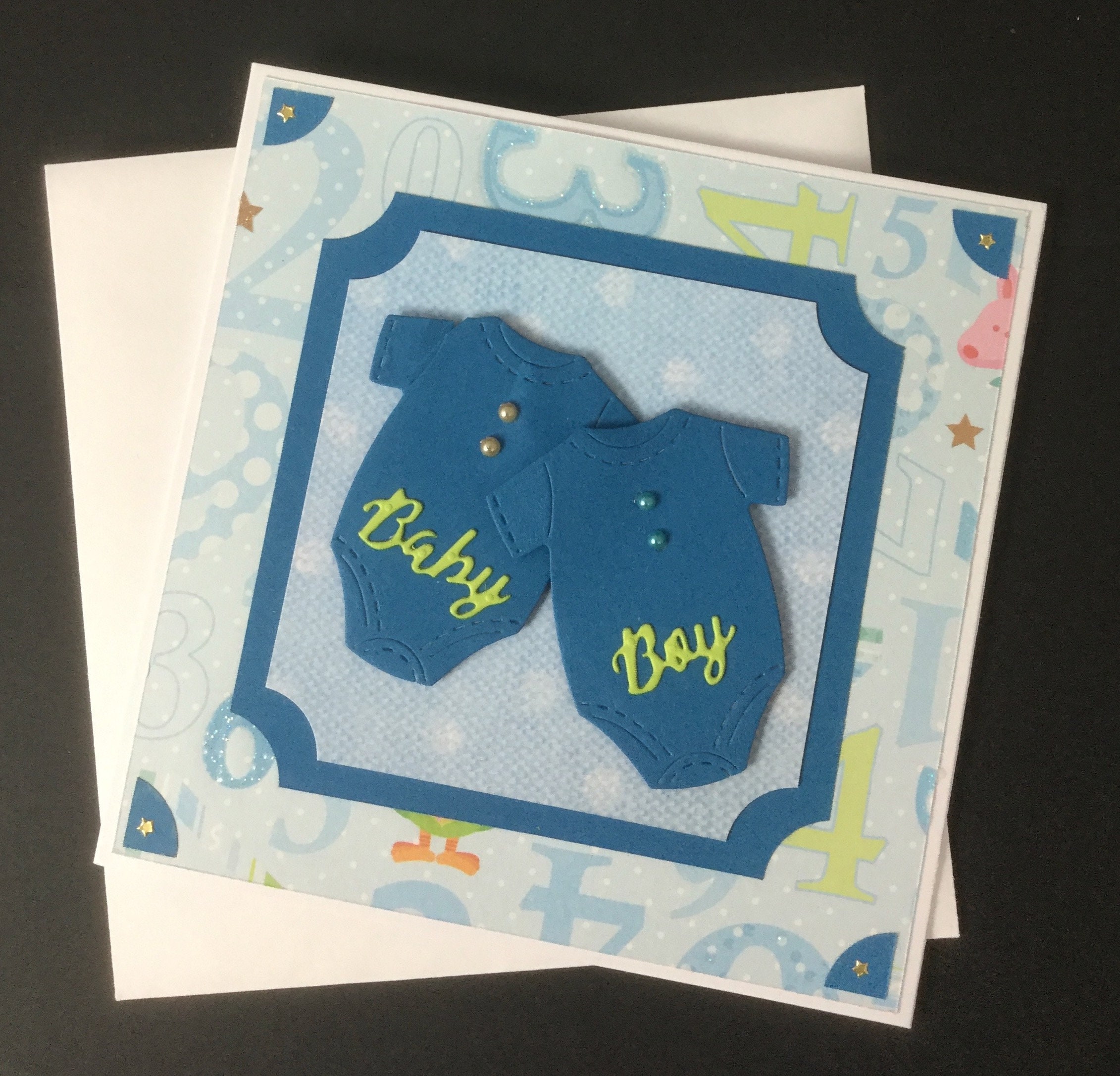 Handcrafted new baby boy card baby boy card new arrival | Etsy