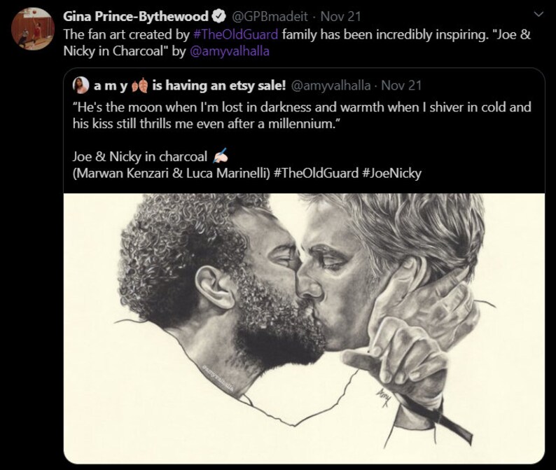 Joe & Nicky the Old Guard Art Print - Etsy UK