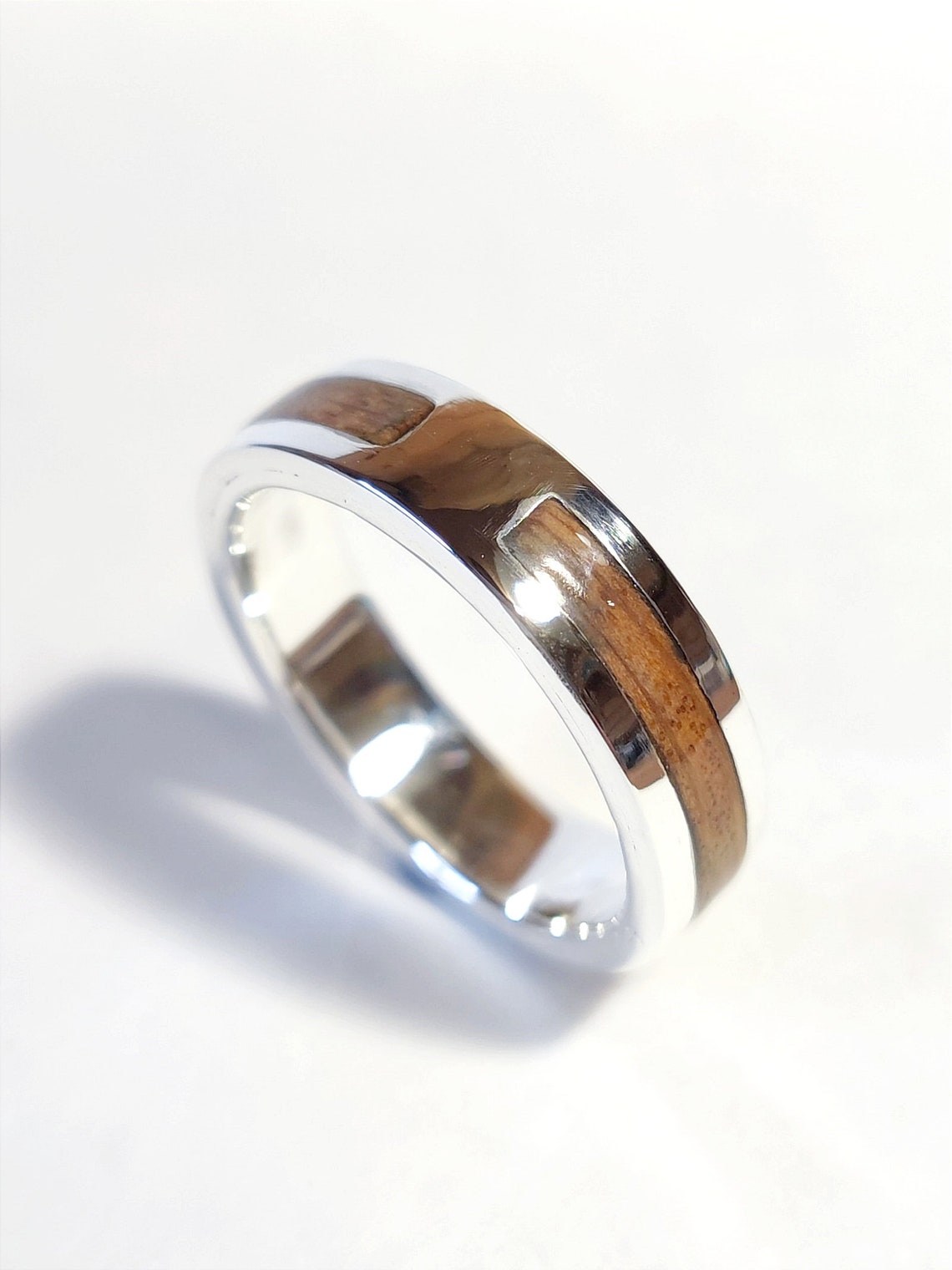 Oak Inlay Ring Made From Scottish Oak and Sterling Silver - Etsy