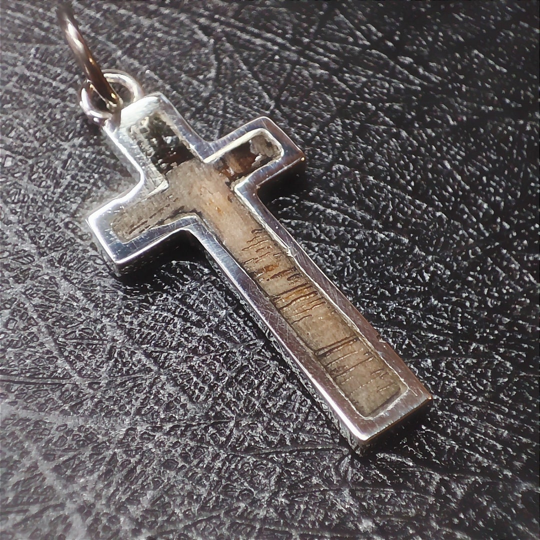 Scottish Oak Inlay Crucifix Pendant, Handmade With Recycled Sterling ...