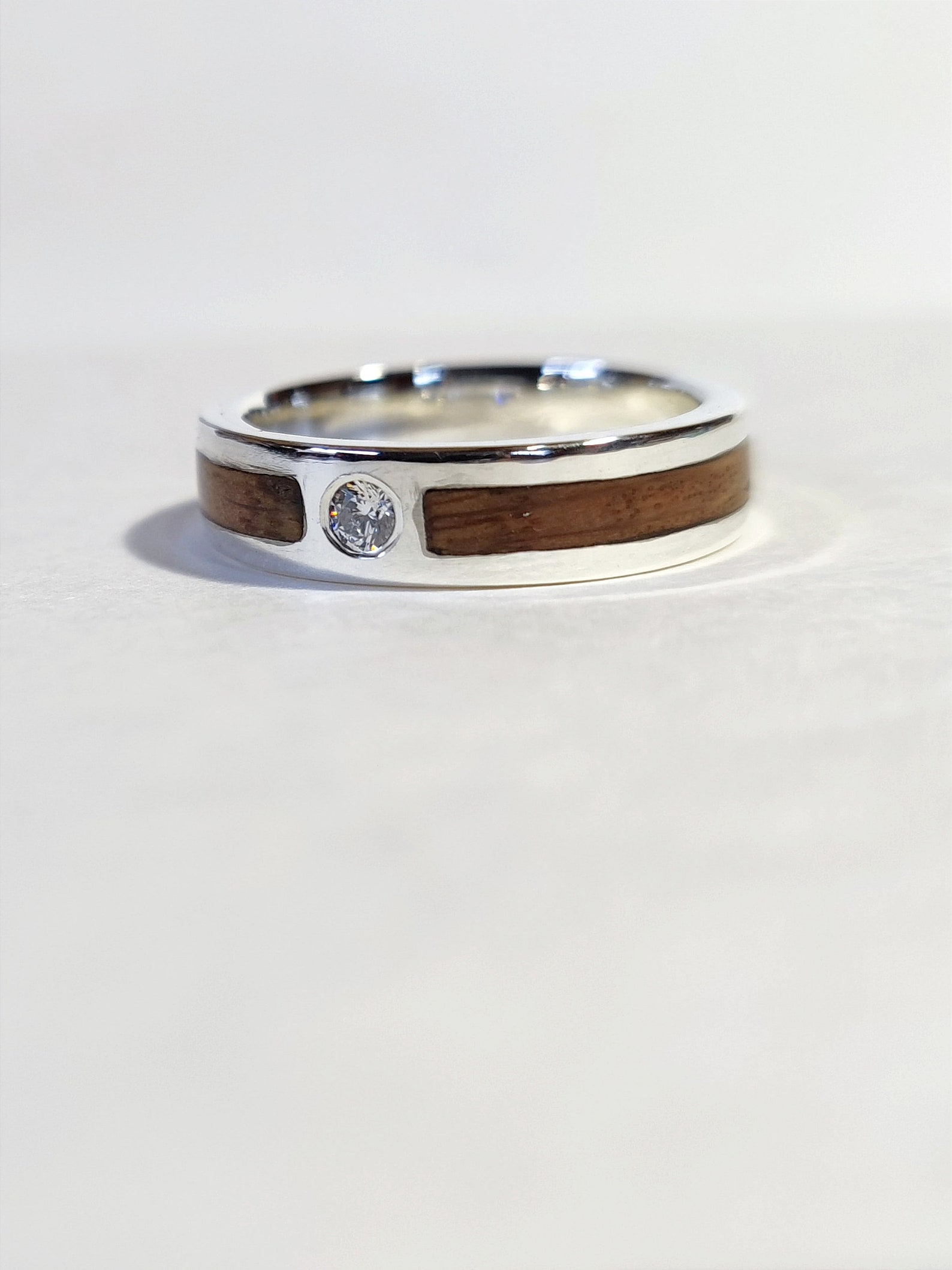 Oak Inlay Ring Made From Scottish Oak and Sterling Silver - Etsy