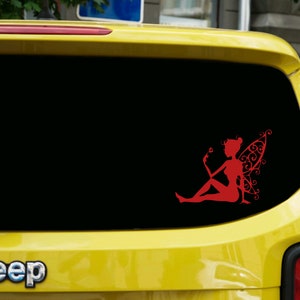 Fairy Car Decal, Pixie Fairy Vinyl Decal, Sitting Fairy Decal, Laptop ...