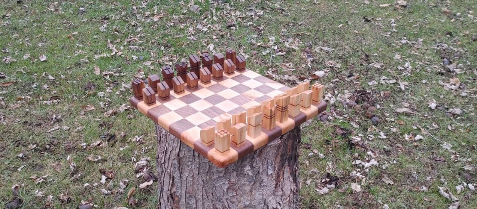 Chess Pieces - Maple and Walnut Hand Made From Local Deadfall *pieces ...