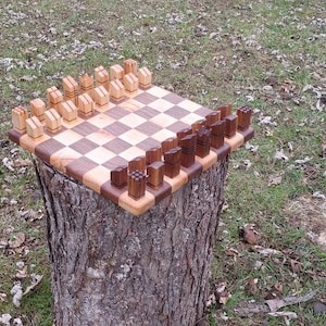 Chess Pieces - Maple and Walnut Hand Made From Local Deadfall *pieces ...