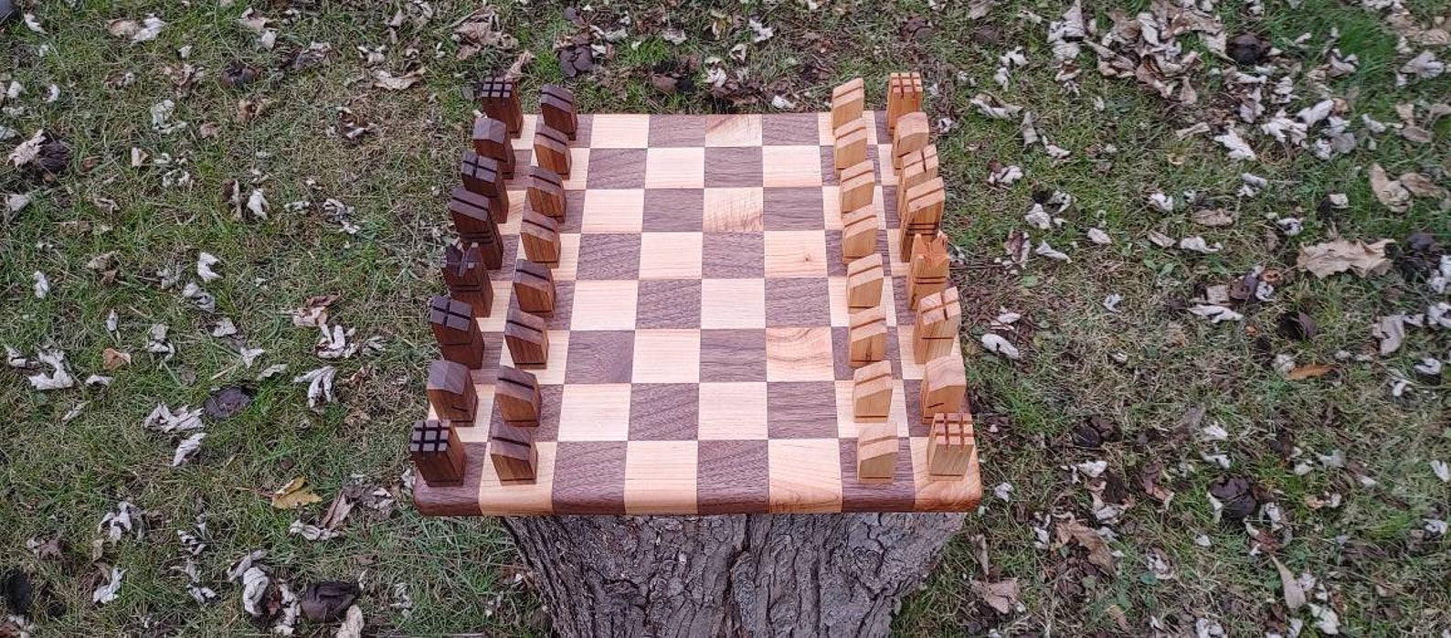 Chess Pieces - Maple and Walnut Hand Made From Local Deadfall *pieces ...