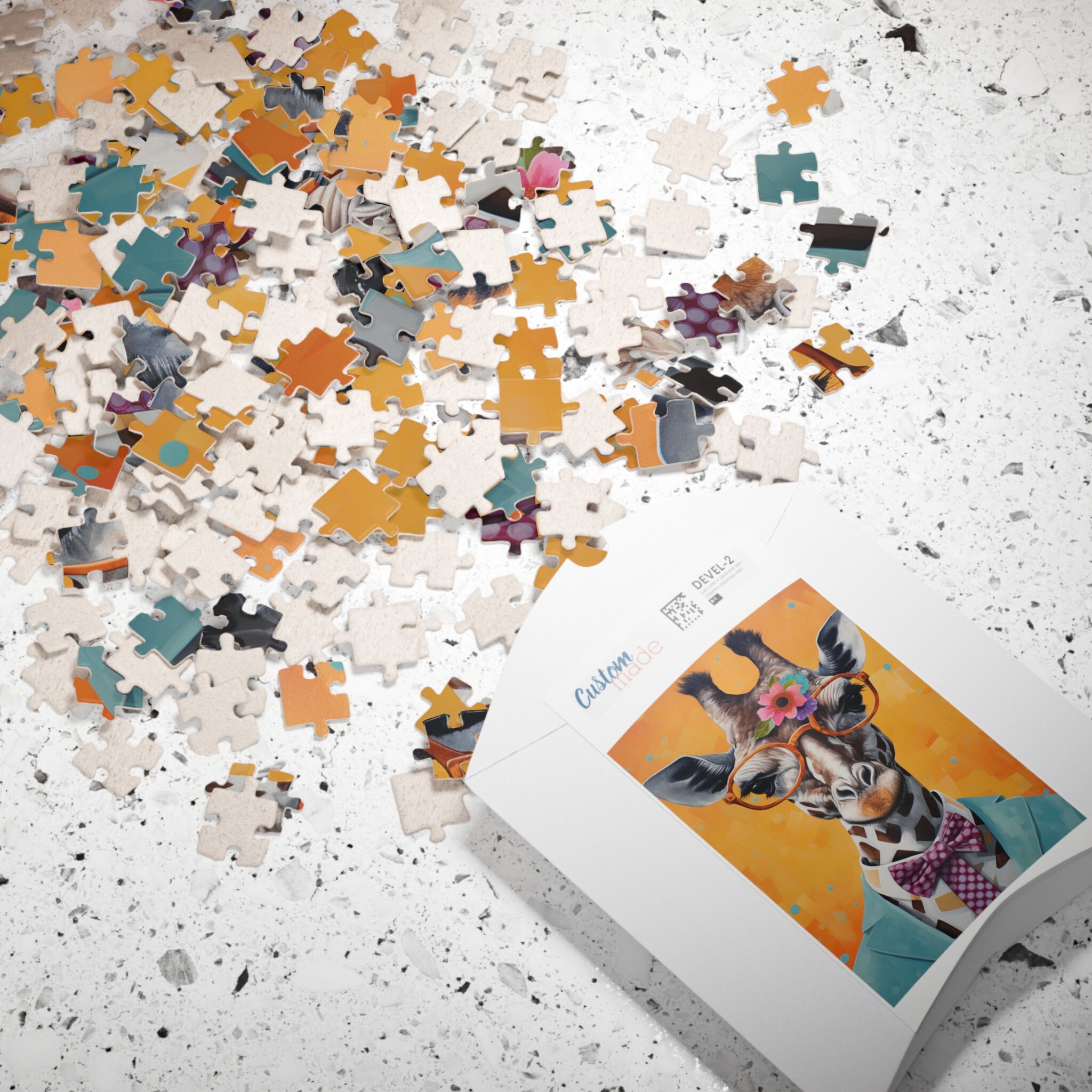 Giraffe in Suit With Sunglasses Jigsaw Puzzle | Whimsical Animal Art ...