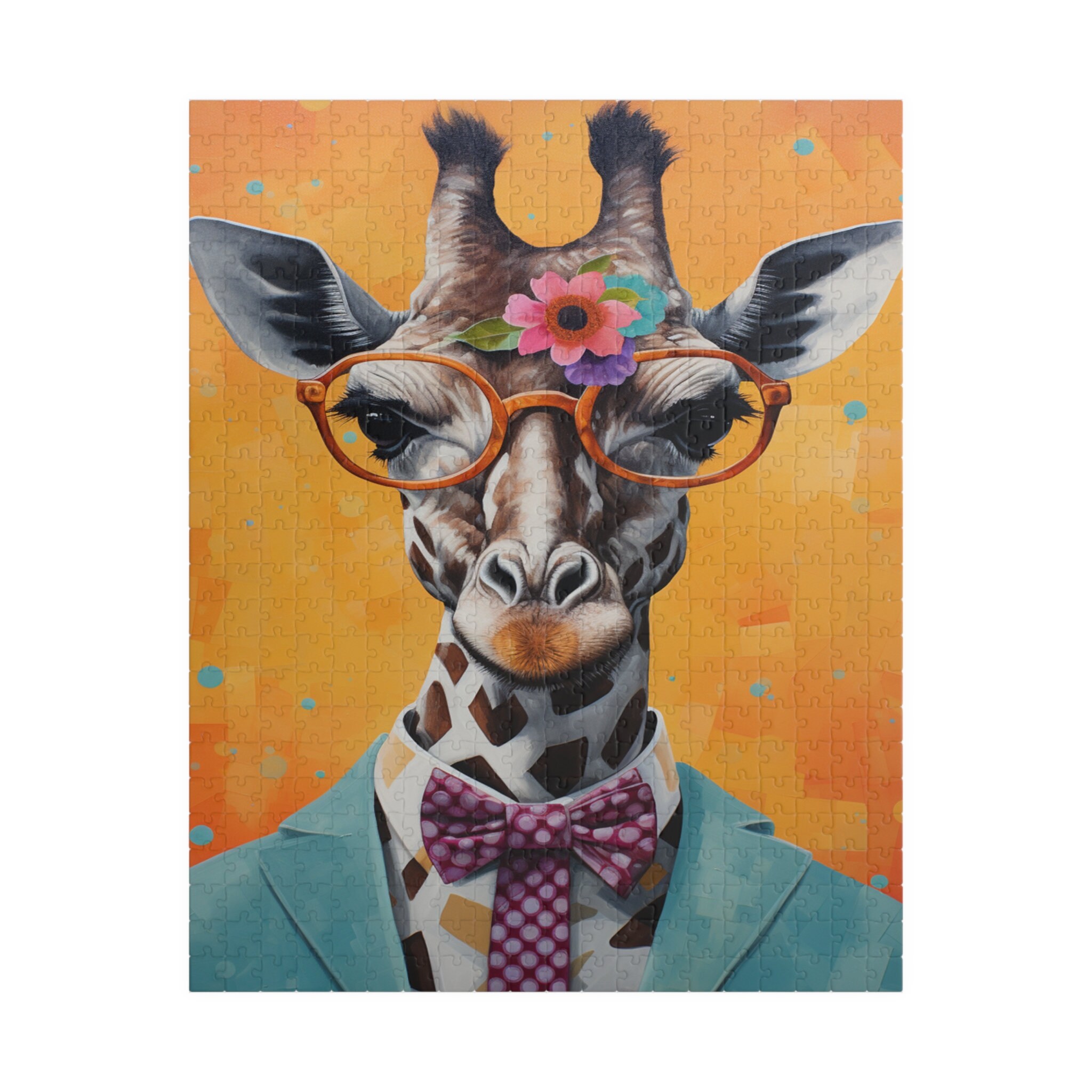 Giraffe in Suit With Sunglasses Jigsaw Puzzle | Whimsical Animal Art ...