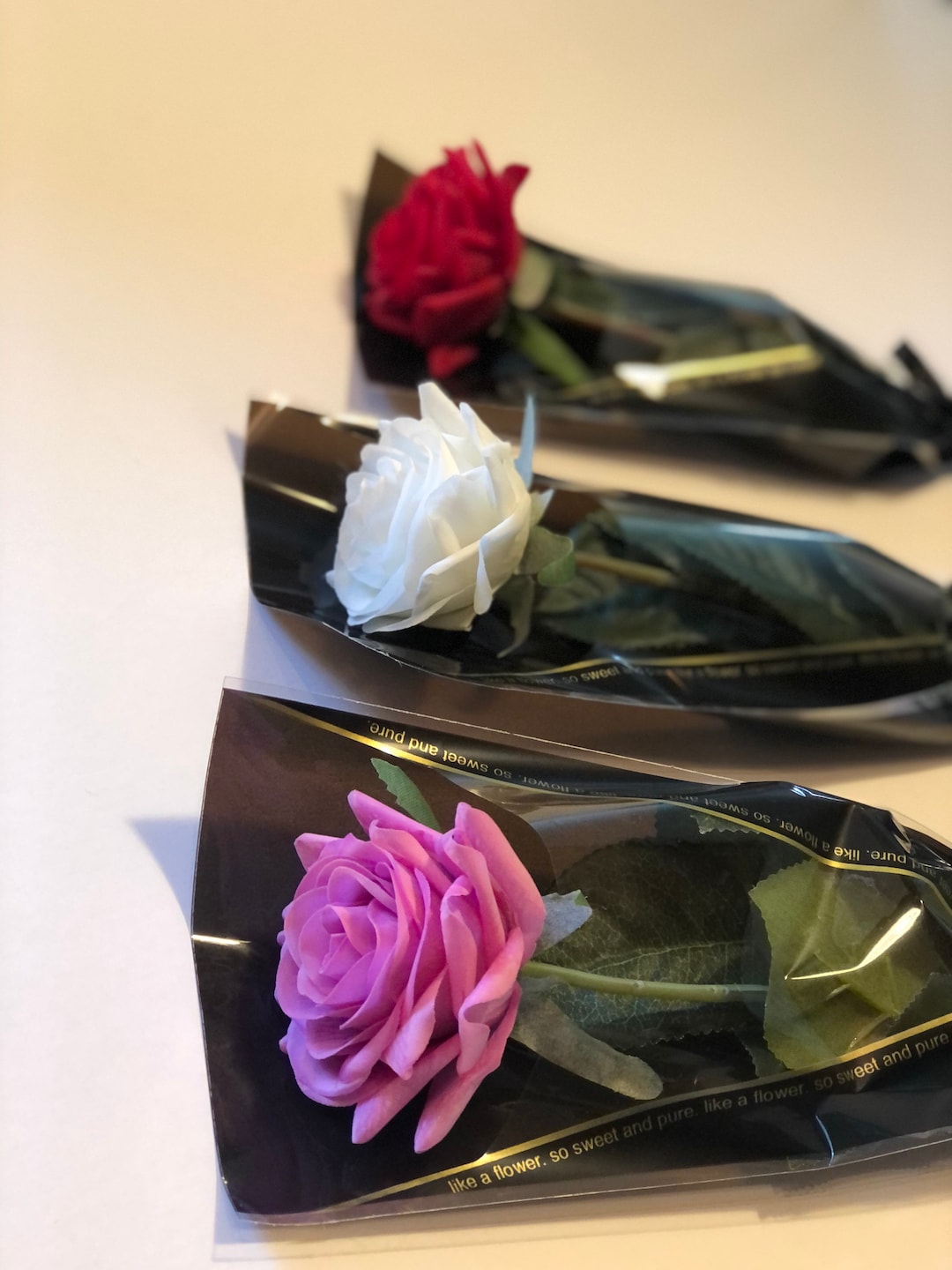Single Stem Real Touch Rose, Realistic Rose, Anniversary Rose Black ...