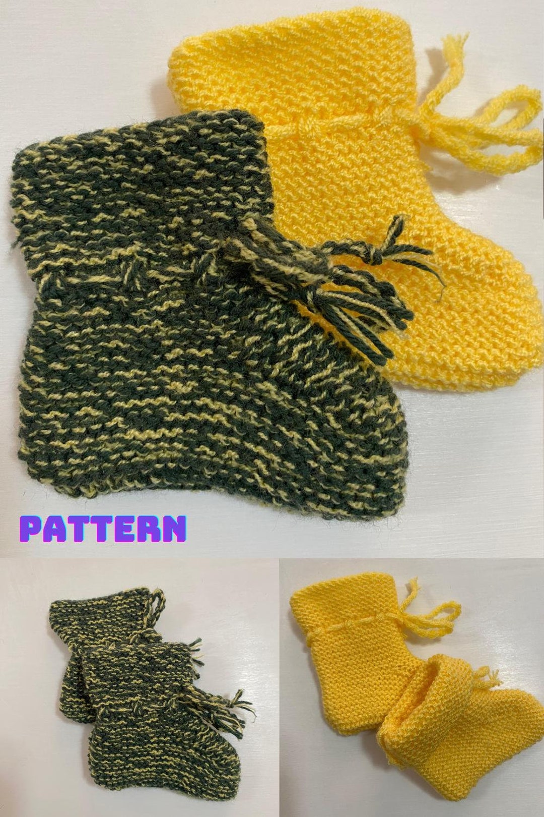 CROCHET PATTERN - Knit Booties Pattern, Baby Booties, Knitting Pattern ...