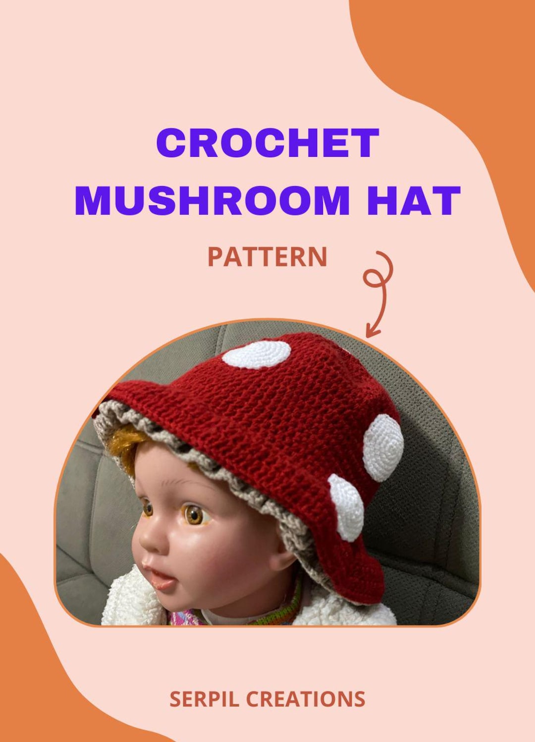 Mushroom Hat Pattern, Mushroom Hat, Crochet Pattern, Mushroom, Crochet ...