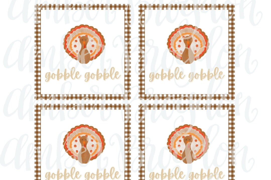 Gobble Gobble Tags, Thanksgiving Gift Tags, Thanksgiving Treat Tags ...