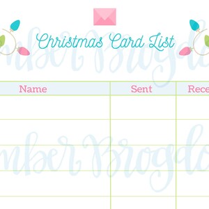 Printable Christmas Card Checklist Printable Christmas Card - Etsy