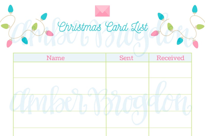 Printable Christmas Card Checklist Printable Christmas Card - Etsy