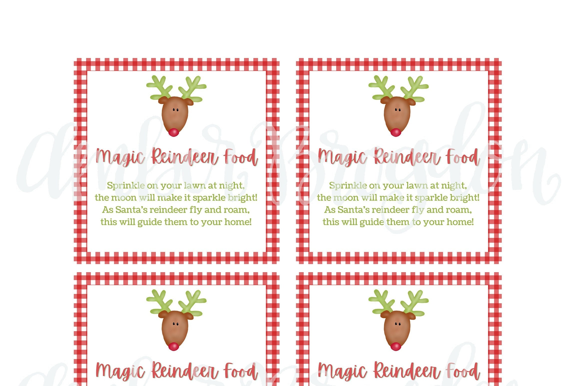 Reindeer Food Labels