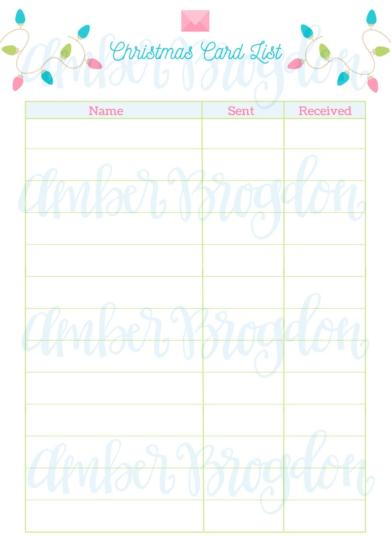 Printable Christmas Card Checklist Printable Christmas Card - Etsy