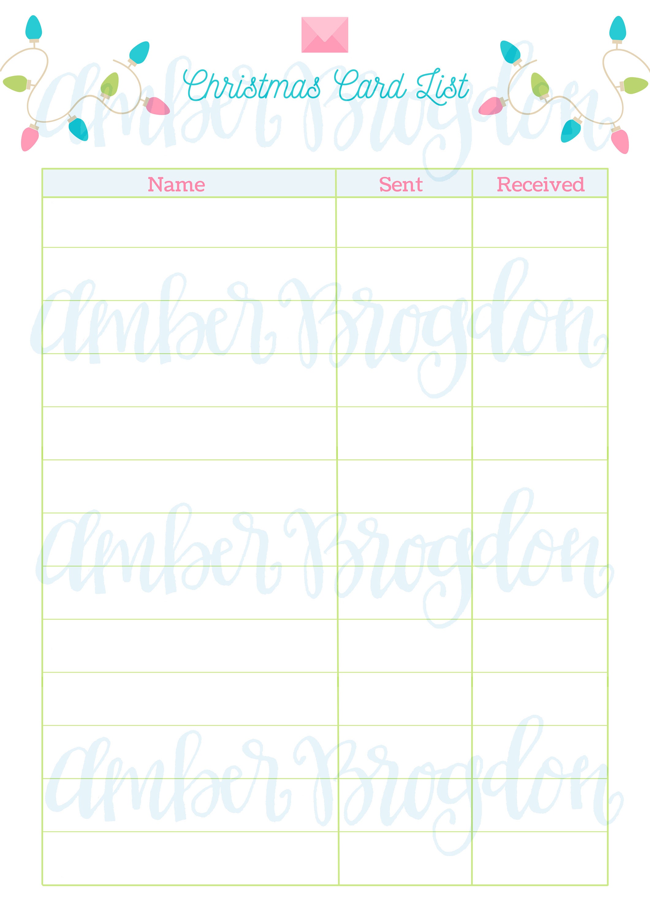 Printable Christmas Card Checklist Printable Christmas Card - Etsy