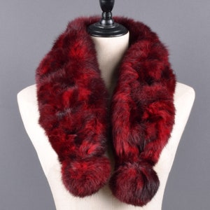 Real Rabbit Fur Scarf 100% Natural Rabbit Fur for Winter Warm and Soft ...