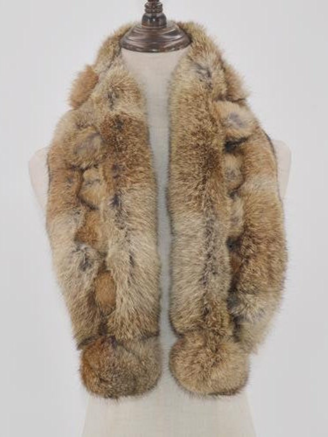 Real Rabbit Fur Scarf 100% Natural Rabbit Fur for Winter Warm and Soft ...