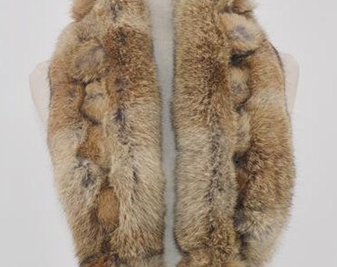 Real Rabbit Fur Scarf 100% Natural Rabbit Fur for Winter Warm and Soft ...