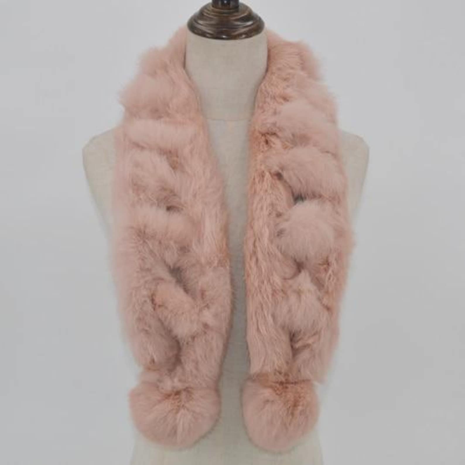 Real Rabbit Fur Scarf 100% Natural Rabbit Fur for Winter Warm and Soft ...