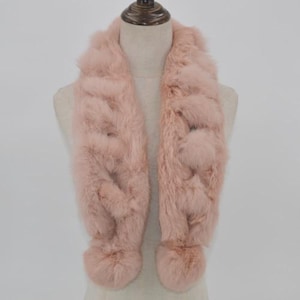 Real Rabbit Fur Scarf 100% Natural Rabbit Fur for Winter Warm and Soft ...