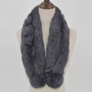Real Rabbit Fur Scarf 100% Natural Rabbit Fur for Winter Warm and Soft ...