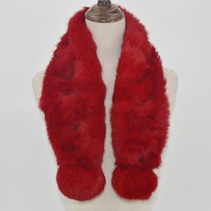 Real Rabbit Fur Scarf 100% Natural Rabbit Fur for Winter Warm and Soft ...