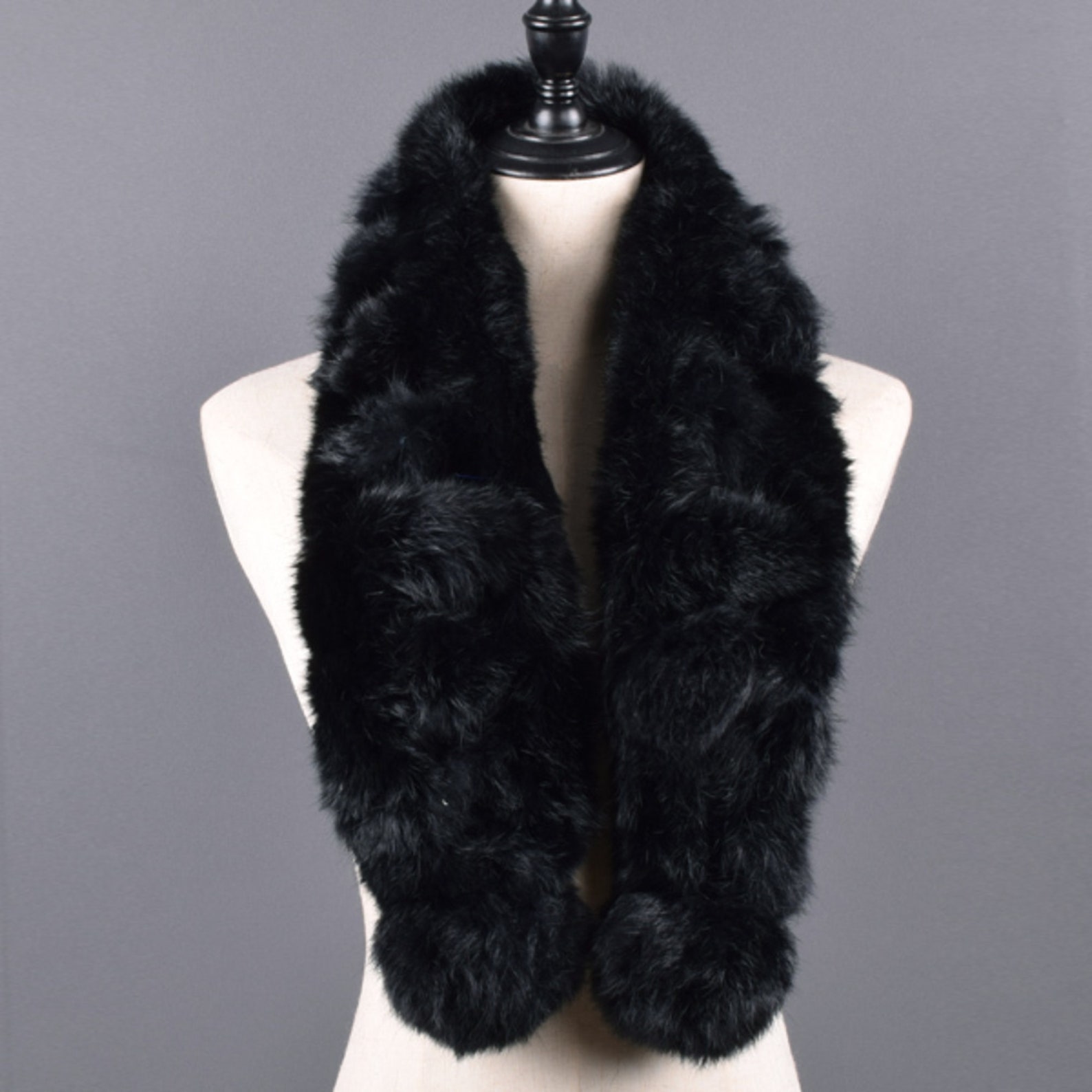 Real Rabbit Fur Scarf 100% Natural Rabbit Fur for Winter Warm and Soft ...