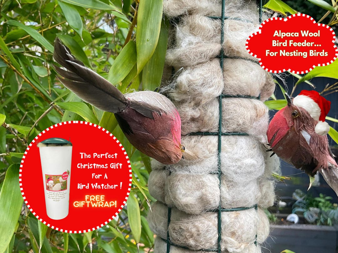 Alpaca Wool Bird Nesting Feeder, Christmas Gift for A Birdwatcher ...
