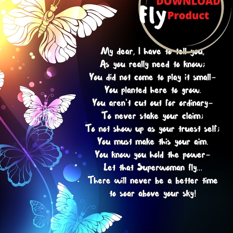 Butterfly Poem - Etsy