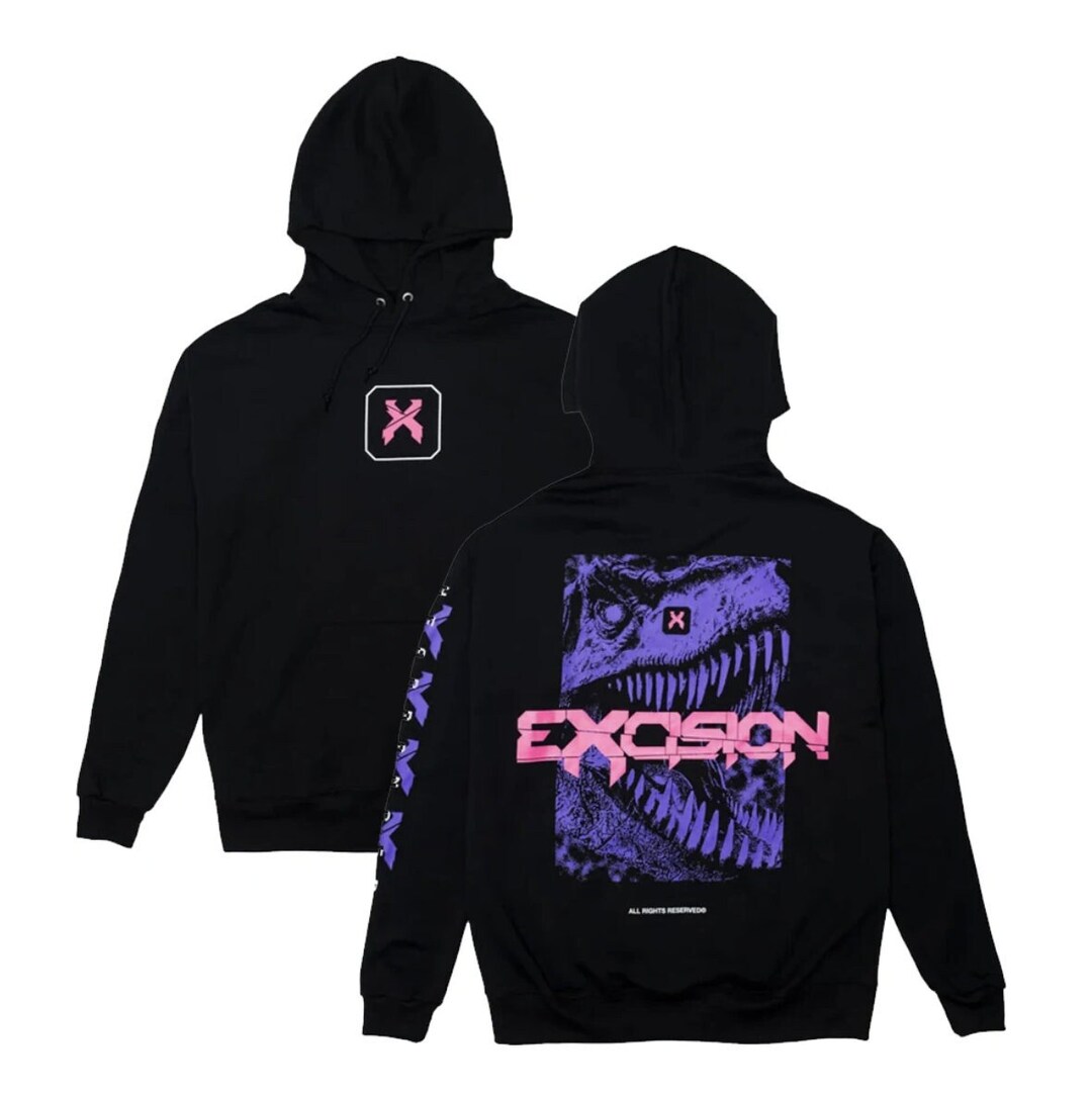 Excision HEADBANGER DINOSAUR EDM Hoodie - Etsy