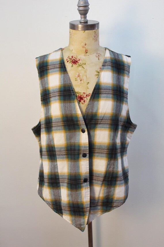 Vintage 90s plaid vest - Gem