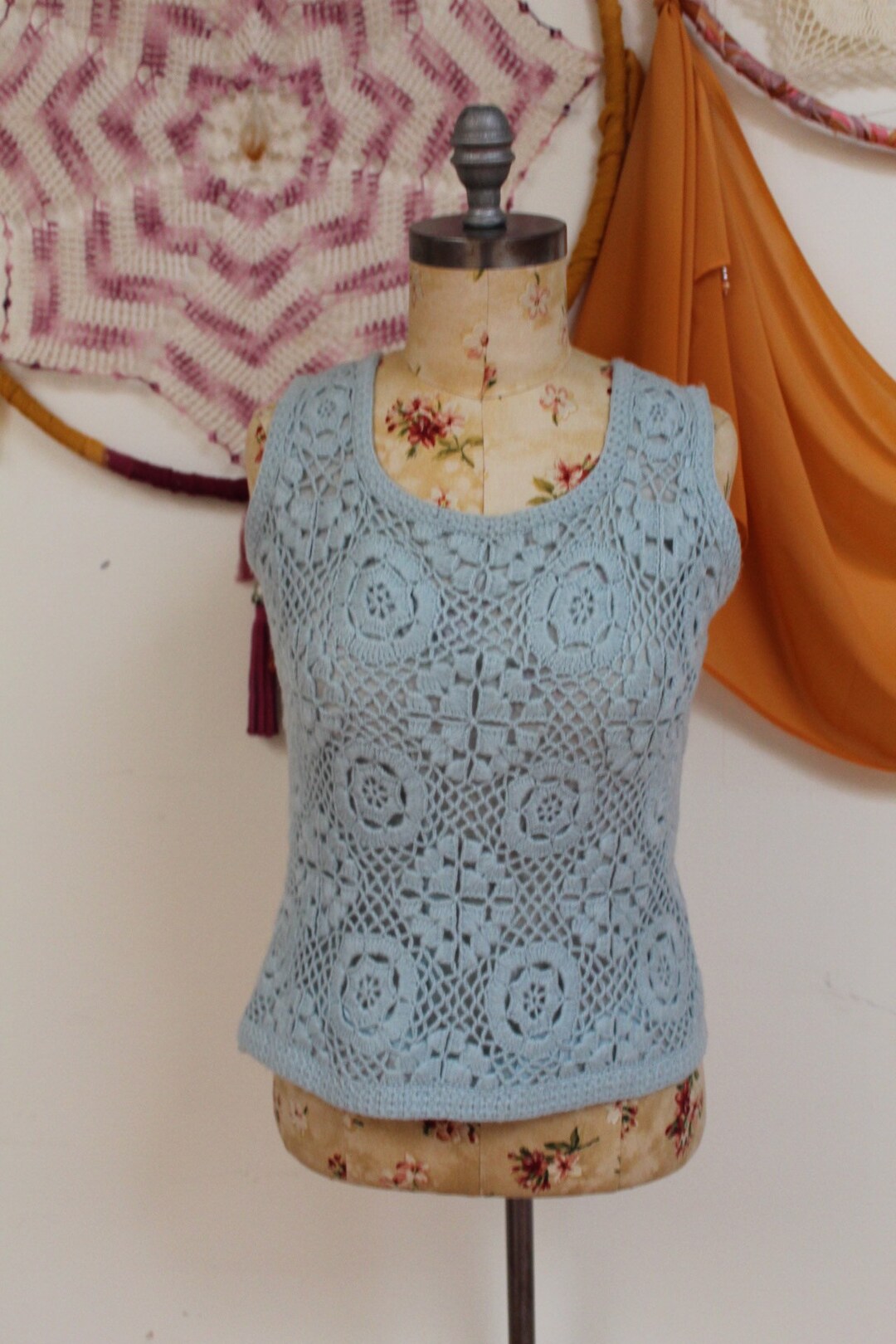 Vintage 1960s Baby Blue Intricate Wool Shell Top- Size-med - Etsy