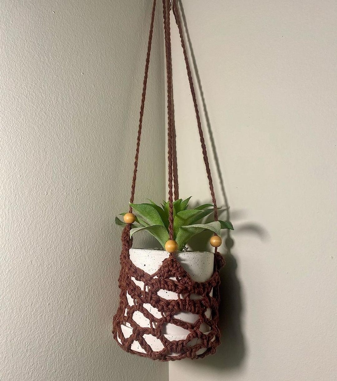 Crochet Plant Hanger |iced Mocha Crochet Plant Hanger - Etsy