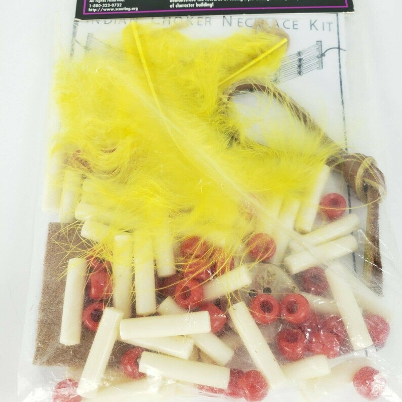 Boy Cub Scouts Necklace Vintage Craft Kit Official BSA Beaded Choker ...