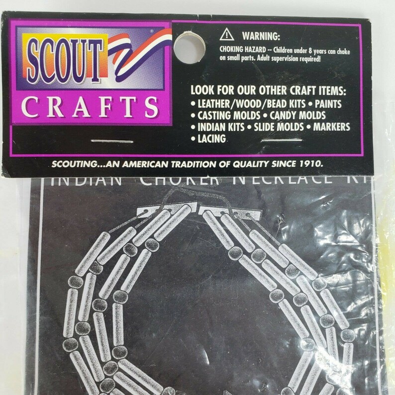 Boy Cub Scouts Necklace Vintage Craft Kit Official BSA Beaded Choker ...