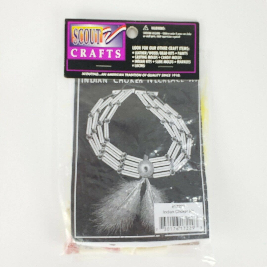 Boy Cub Scouts Necklace Vintage Craft Kit Official BSA Beaded Choker ...