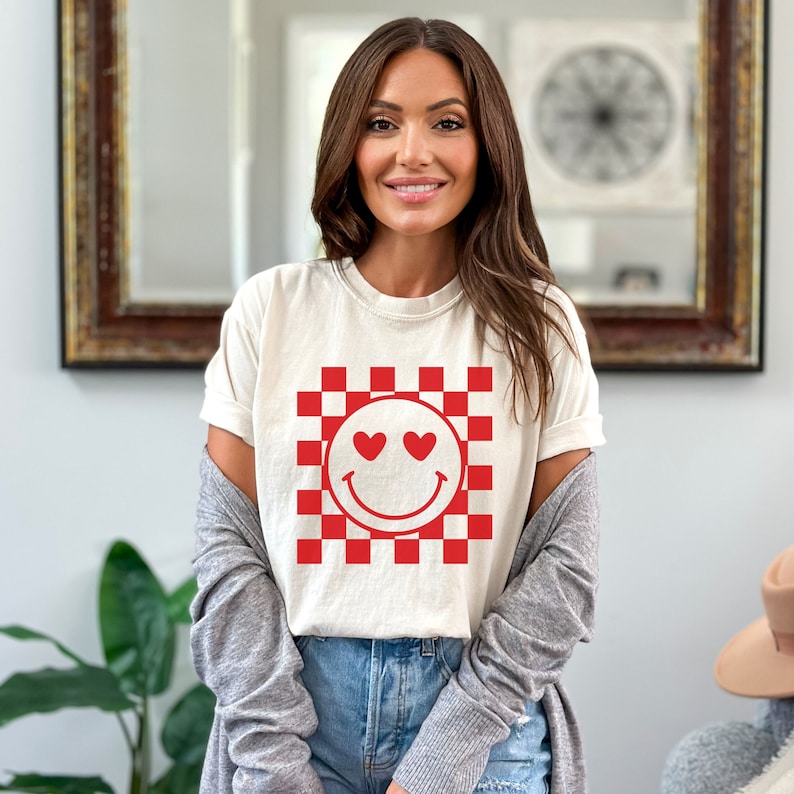 Retro Smiley Valentines Shirt, Smiley Face Shirt, Galentines Day ...