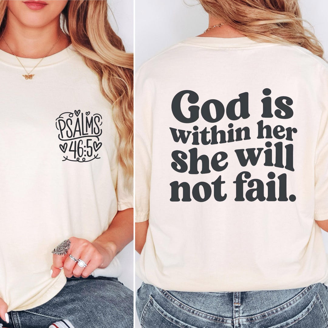 God is Within Her She Will Not Fail Shirt, Bible Verse Tee, God Within ...