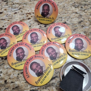 Custom Memorial, Remembrance and Funeral Pins/buttons/magnets - Etsy