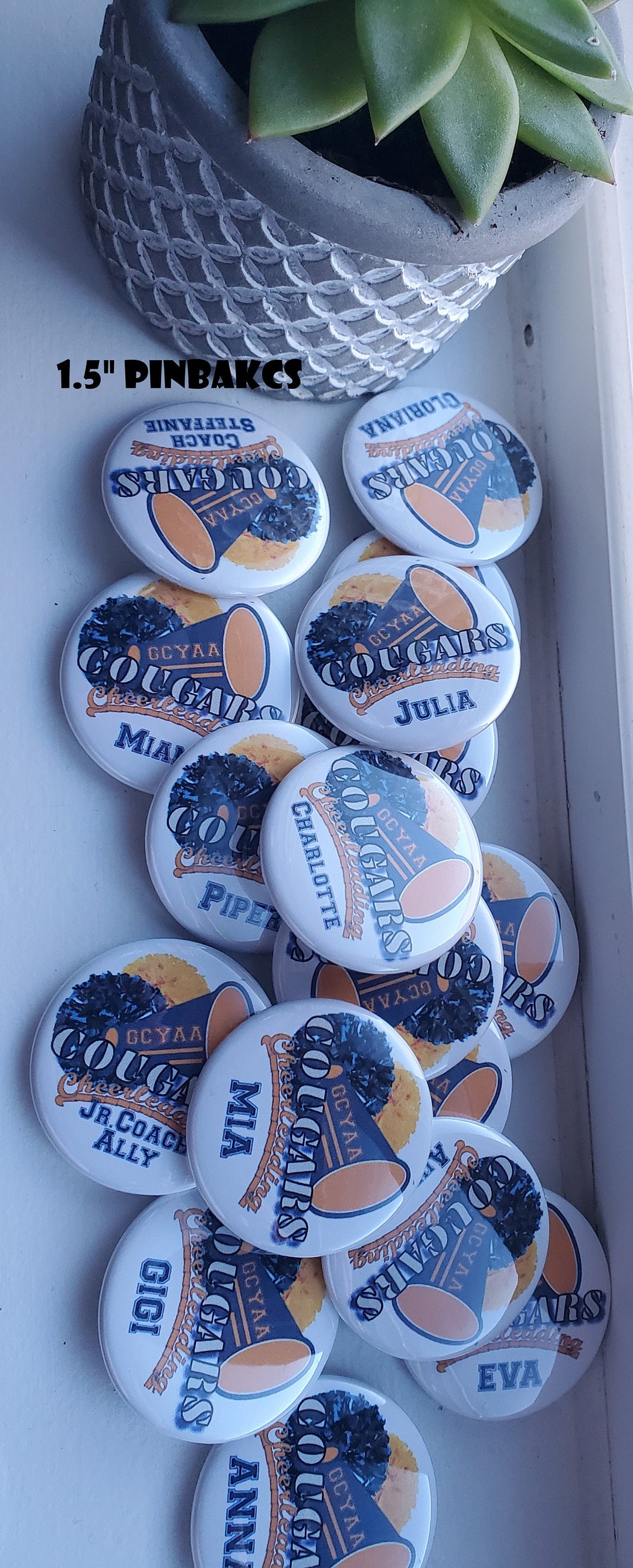 Custom Cheer and Dance 1.5" Pins/buttons/badges, Key Chains, Tokens ...