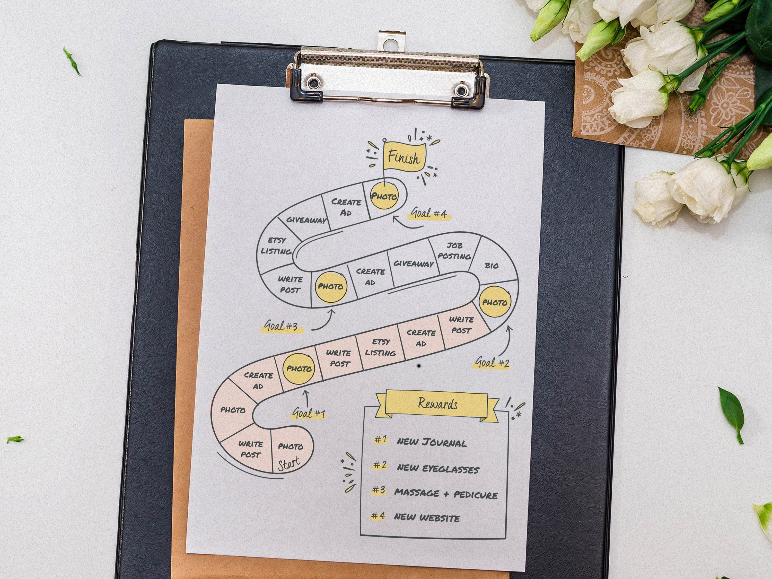 Printable Editable Goal and Reward Tracker Minimalist Habit - Etsy