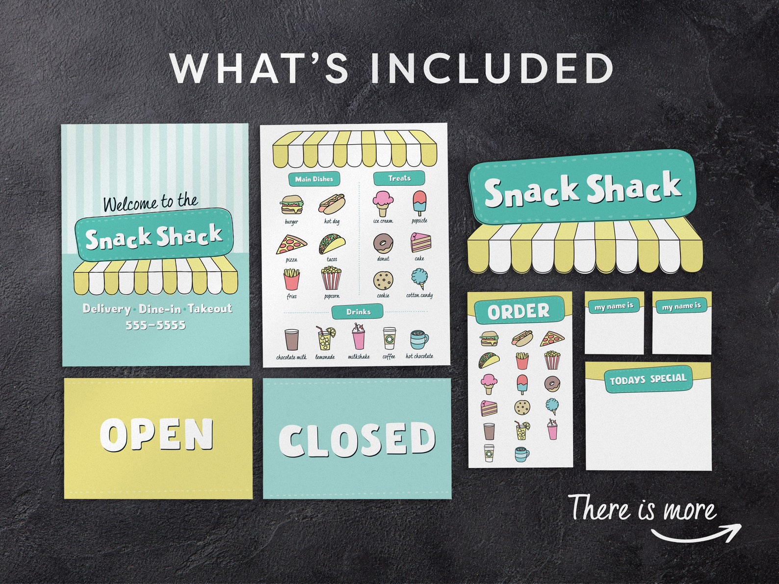Printable Pretend Play Menu With Food for Kids Food Shack | Etsy