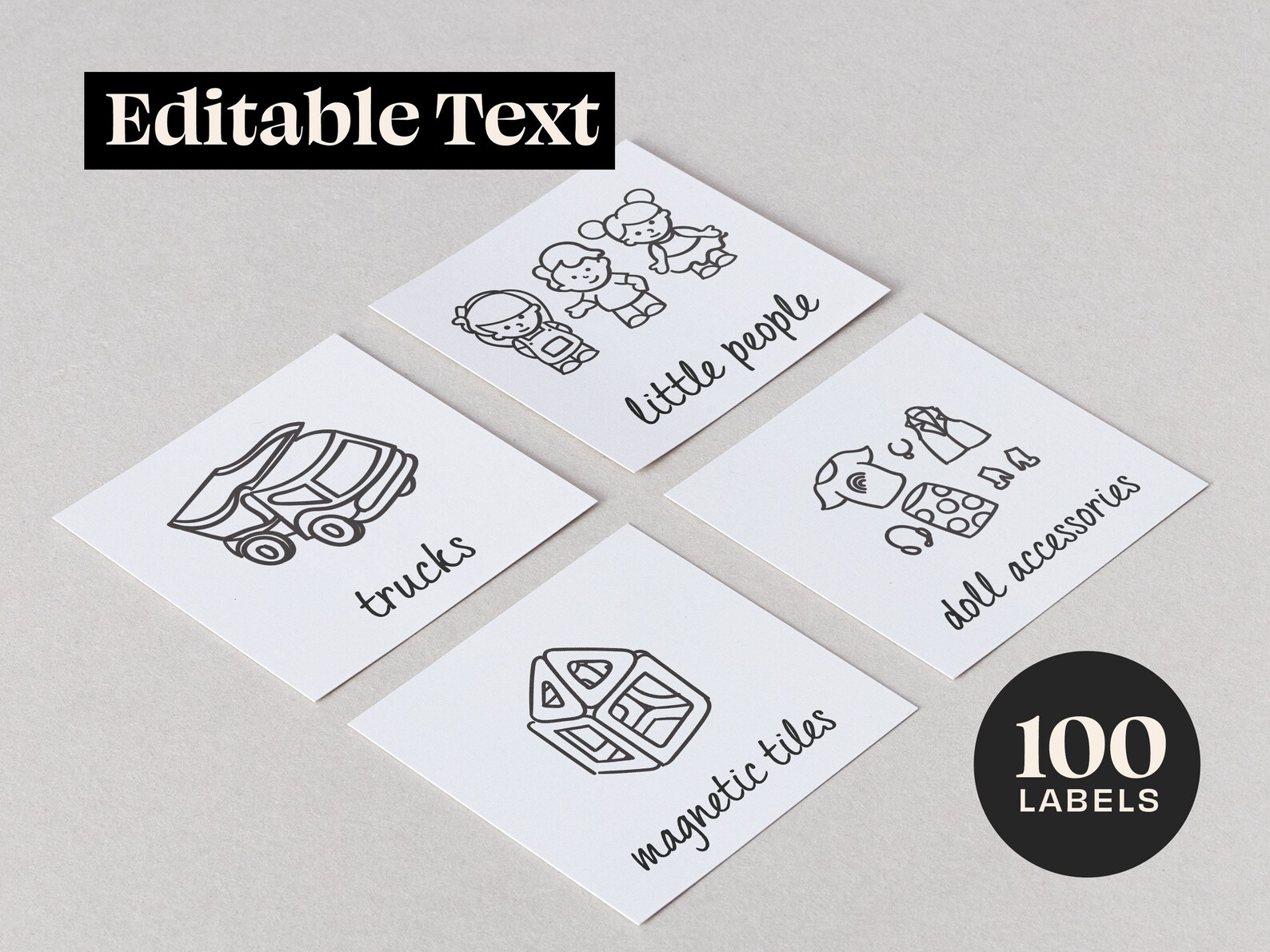 Printable Editable Toy Bin Storage Labels Minimalist - Etsy