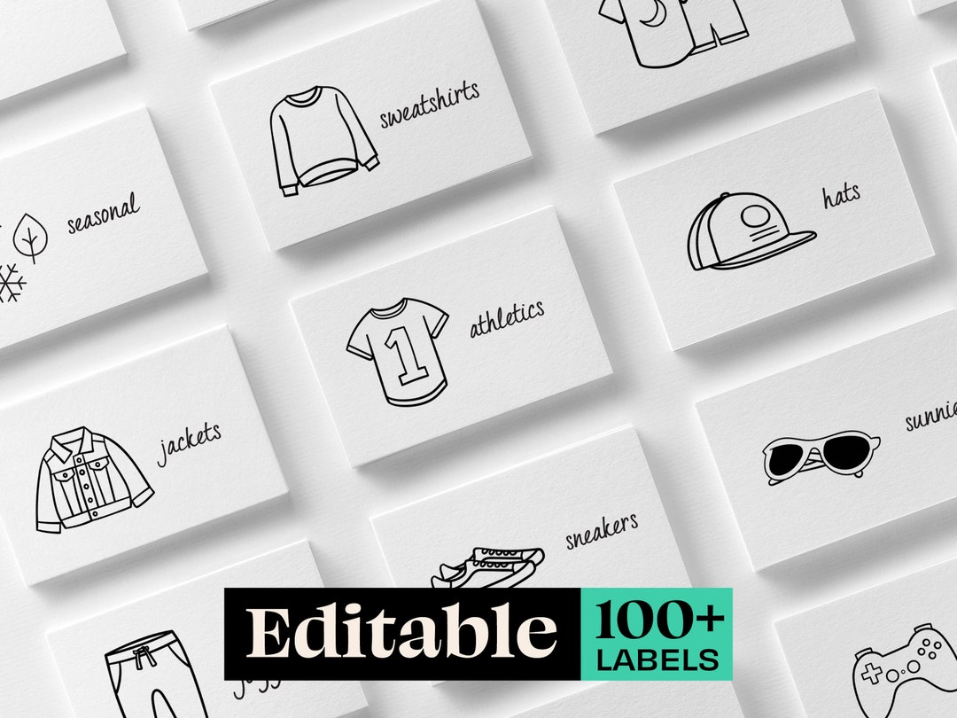 Printable Dresser Drawer Labels for Kids Clothing and Accessories ...