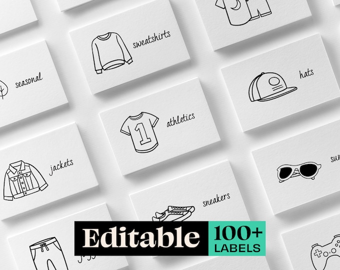 Kids Dresser Drawer Labels, Kids Closet Storage Stickers, Organization ...