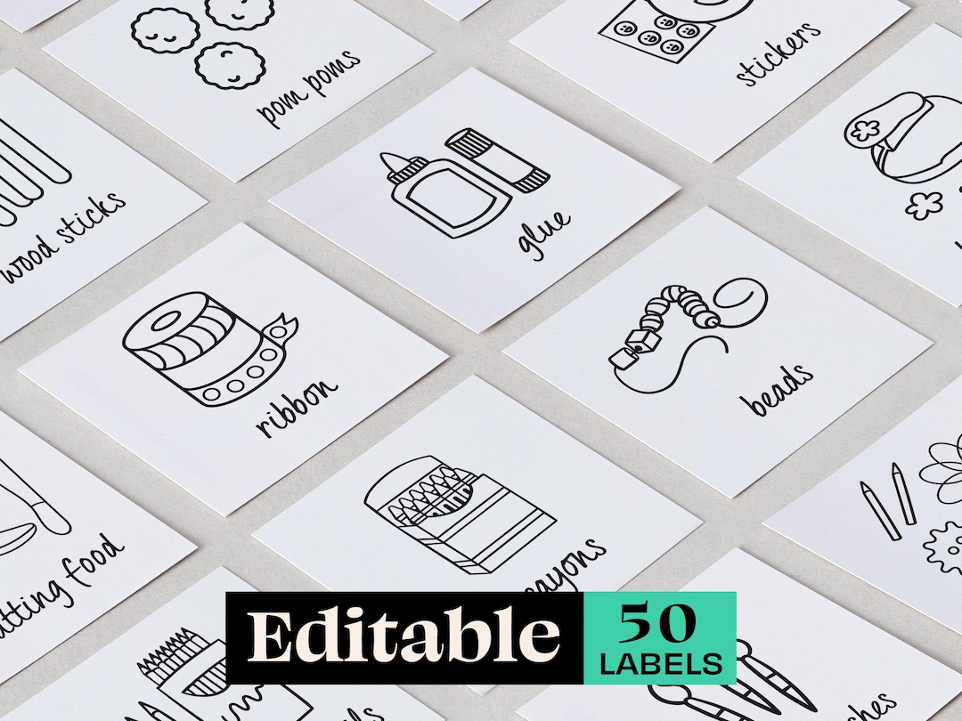 Printable + Editable Art Storage Labels, Minimalist Playroom ...